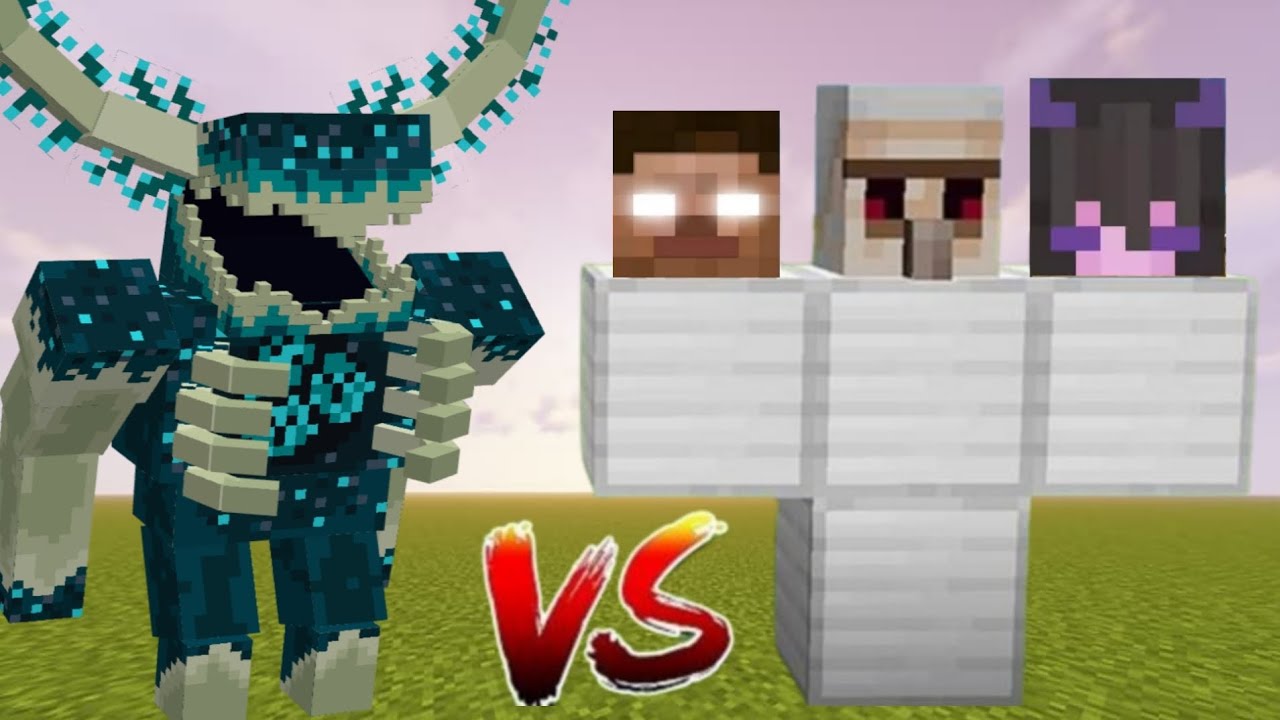 Mutant warden vs all spiral golems battle Minecraft - YouTube