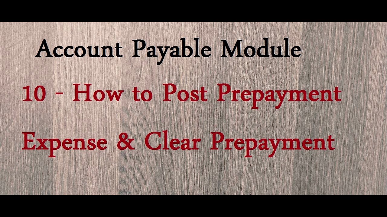 How to post prepayment and Clearance prepayment in quick books - YouTube
