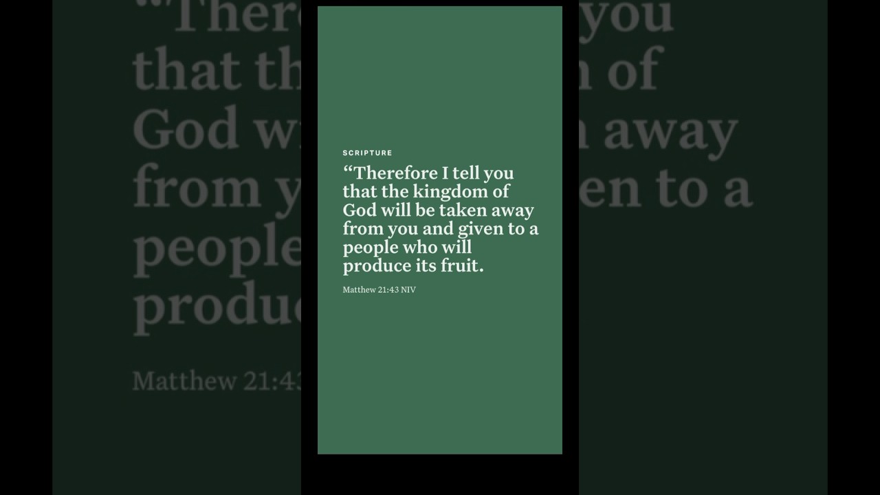 Daily Devotion : Matthew 21:43 - YouTube