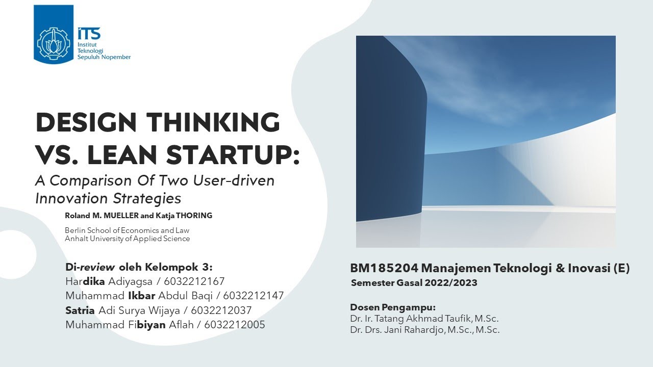 Design Thinking Vs. Lean Startup: A Comparison of Two User-Driven Innovation Strategies - YouTube