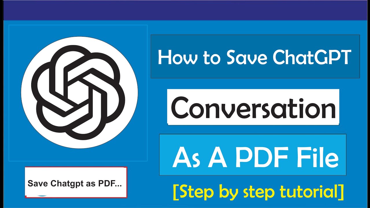 How to Save ChatGPT Conversation as a PDF File - YouTube