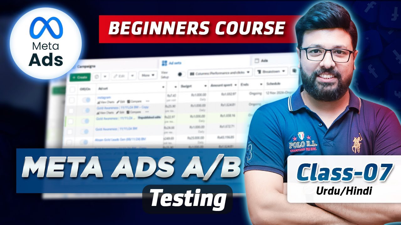 Meta Ads AB Testing | Class 7 | Meta Ads Beginners Course | Urdu/Hindi ...
