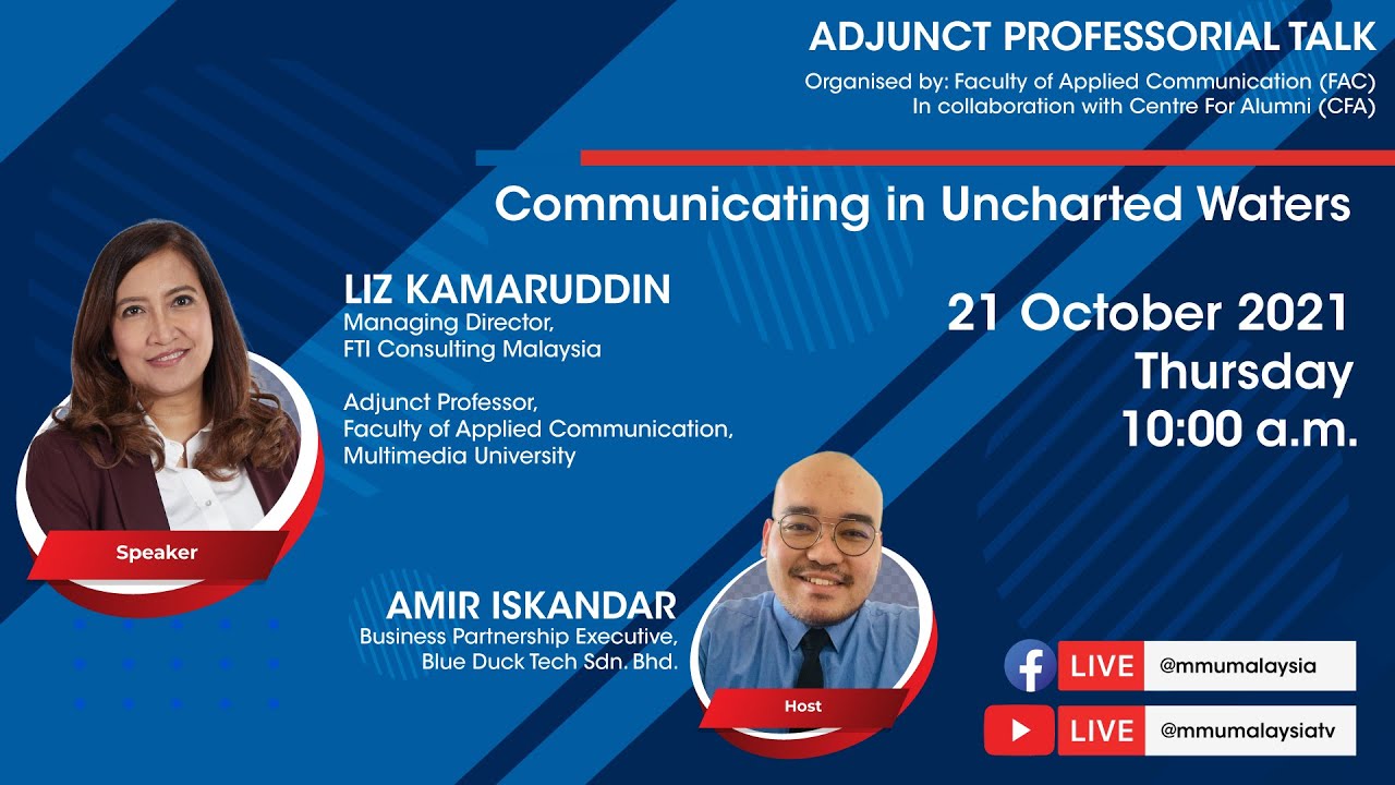 Adjunct Professorial Talk by Ms. Liz Kamaruddin on the topic of ...