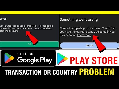 Google play store transaction problem || check that you have correct ...