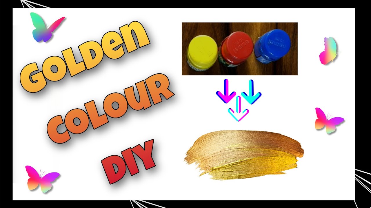 How to make Golden Colour||Primary Colours Mixing||Poster colour - YouTube