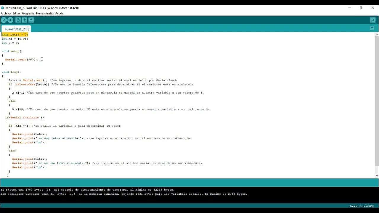 funcion Arduino IsLowerCase() - YouTube