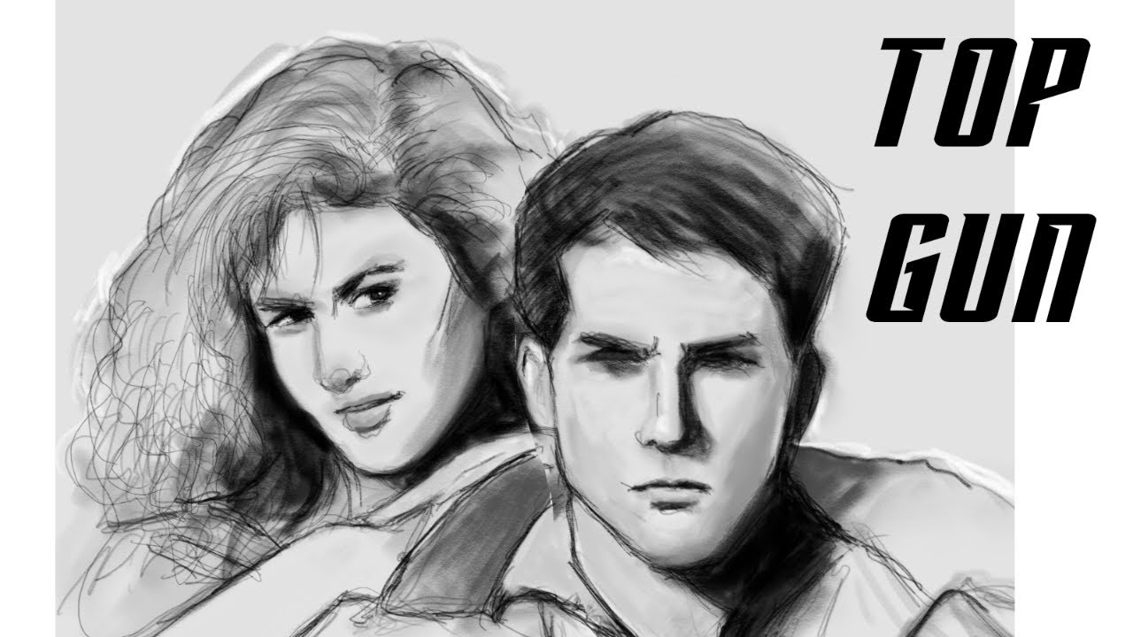 TOP GUN | Tom cruise drawing | classical - YouTube