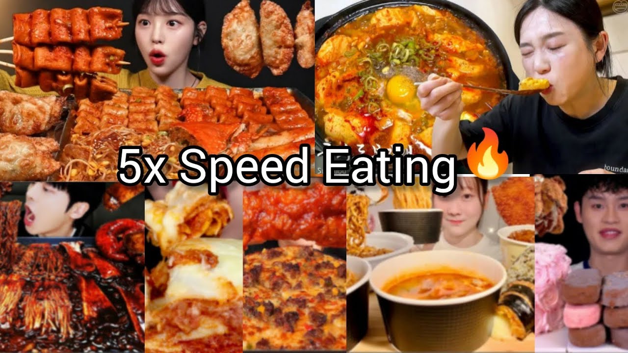 5x Speed Eating Sound | BEST FOOD COMPILATION | ASMR MUKBANG ...