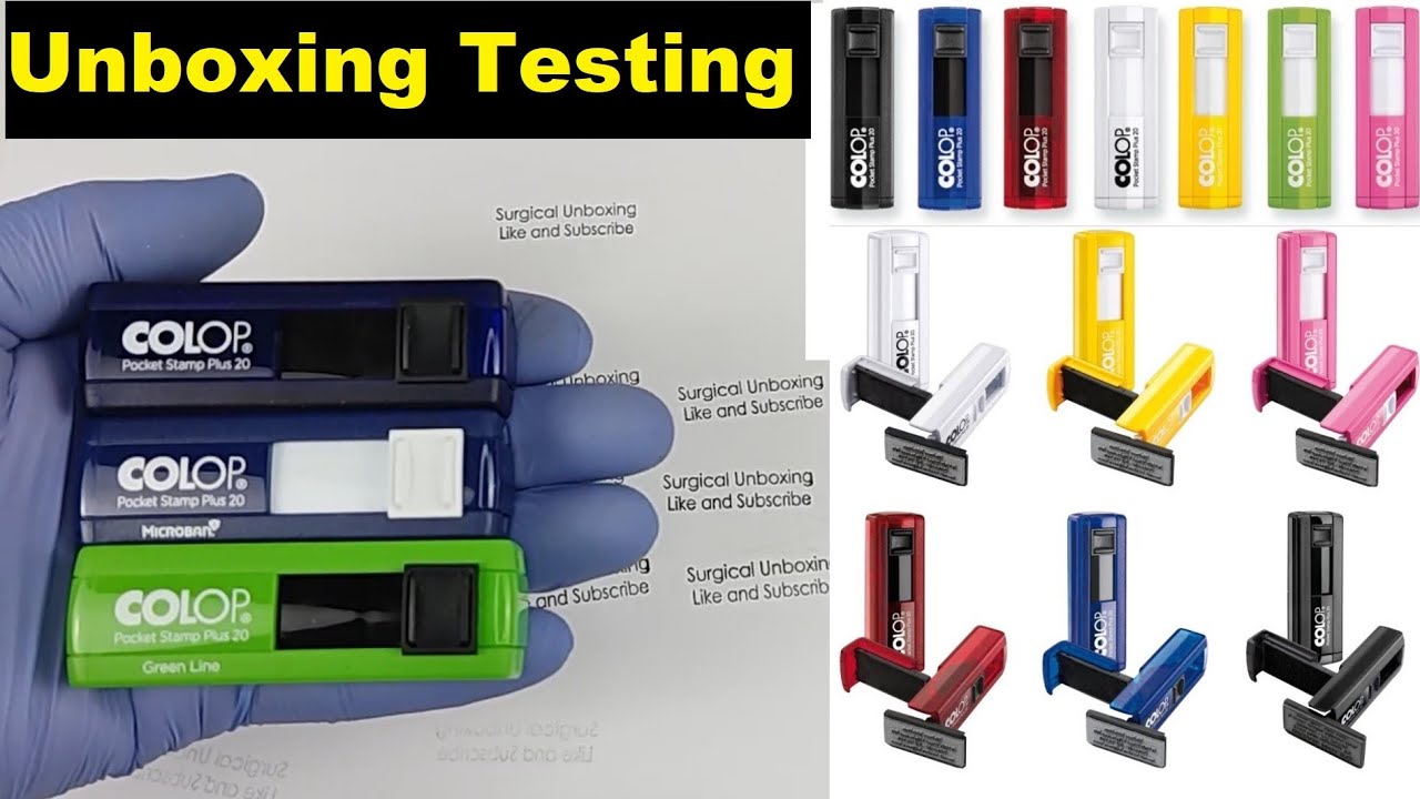 Pocket Stamp Plus 20 COLOP Unboxing Testing ASMR - YouTube