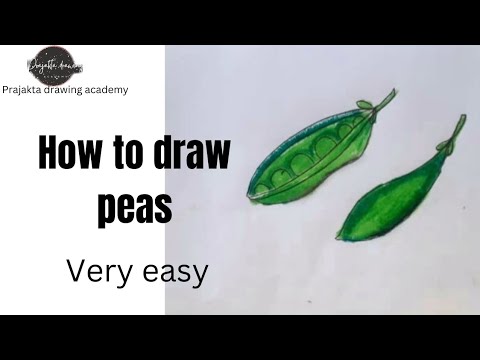 Easy tutorials video । how to draw peas in easy way with colour - YouTube