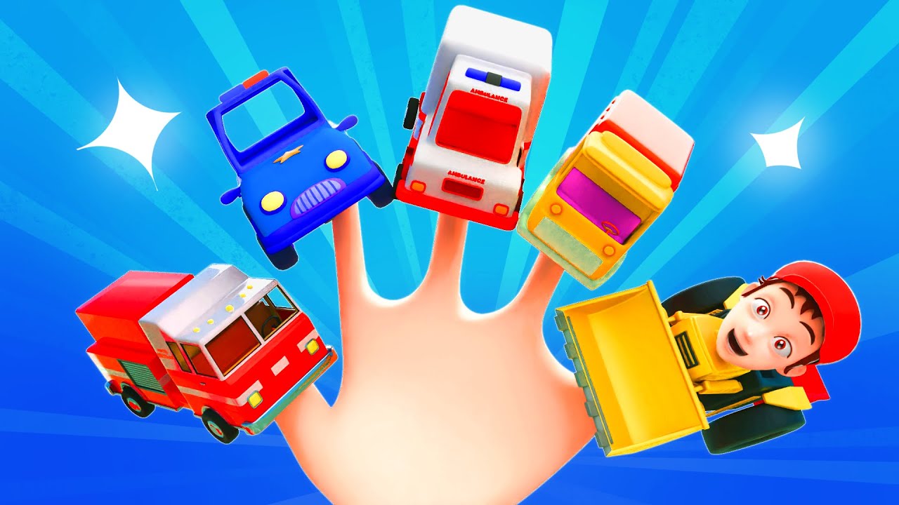 Street Vehicles Finger Family 🚓🚒🚑 | Nursery Rhymes for Kids - YouTube