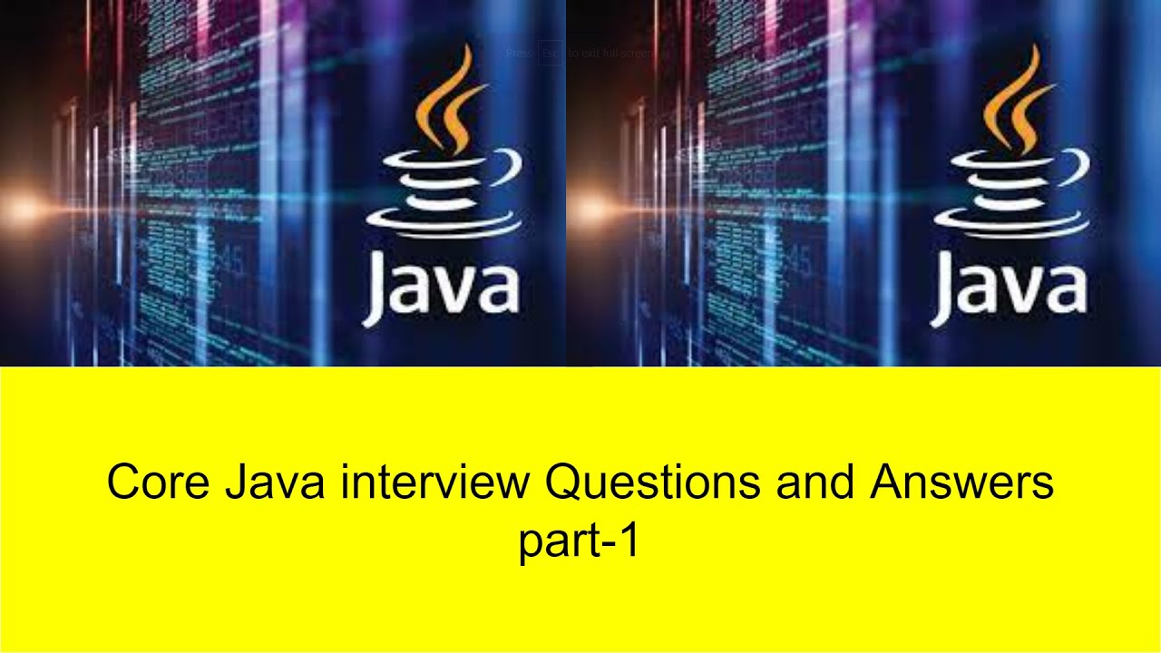 Core Java interview questions and answers-part1 - YouTube