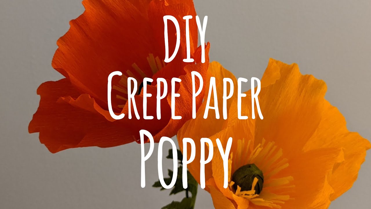 DIY Crepe Paper Poppy Tutorial YouTube diy-crepe-paper-poppy-tutorial-youtube