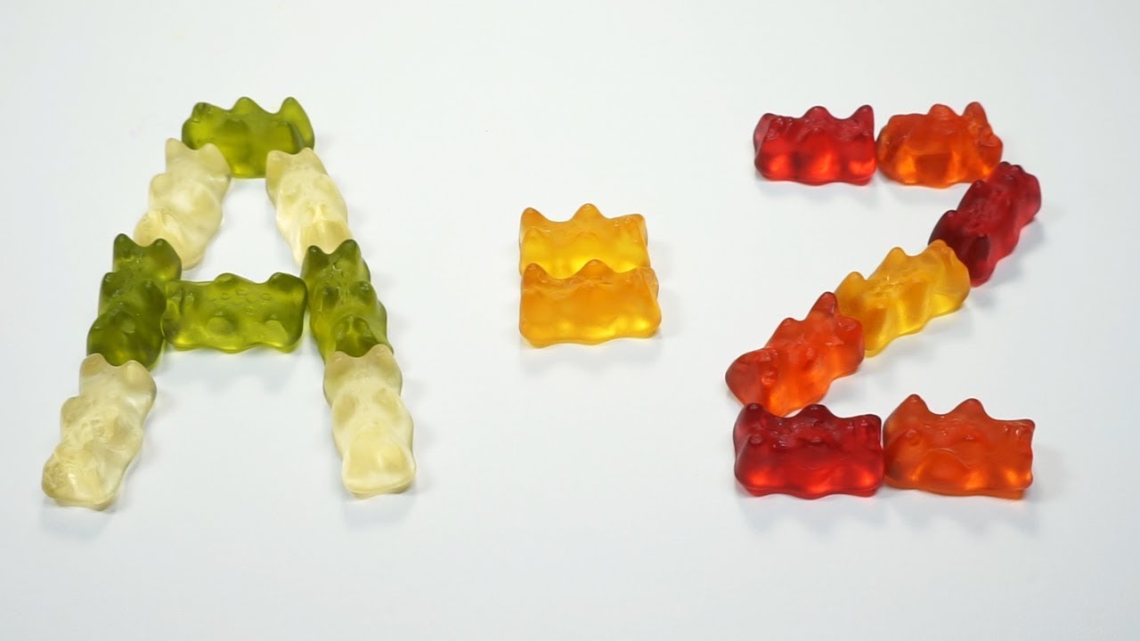 Learn Alphabet with Gummy Jelly Colorful Haribo candy for children ...