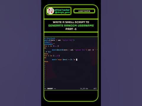 Generate Random Username Part-1| Shell Script #shellscripting #nonightgams #automation # ...