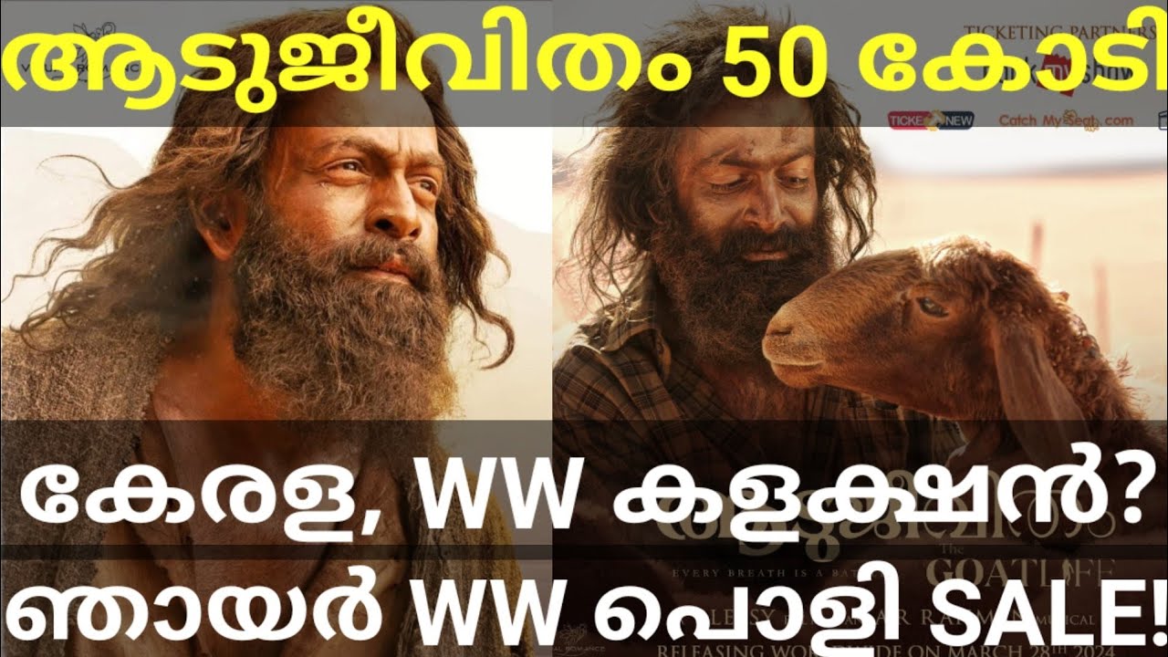 Aadujeevitham 50 Crore Collection |Aadujeevitham Sunday Pre Sale ...