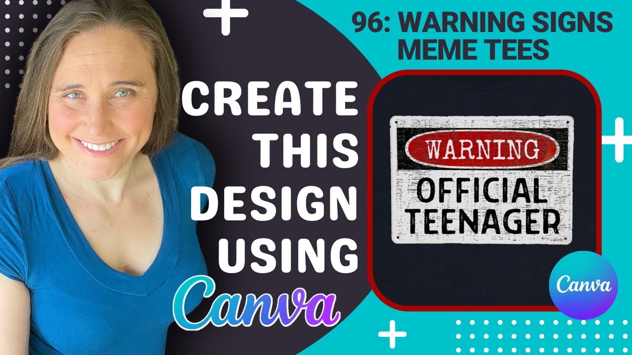 T-Shirt Design Tutorial For POD Using Canva: Evergreen Warning Sign ...