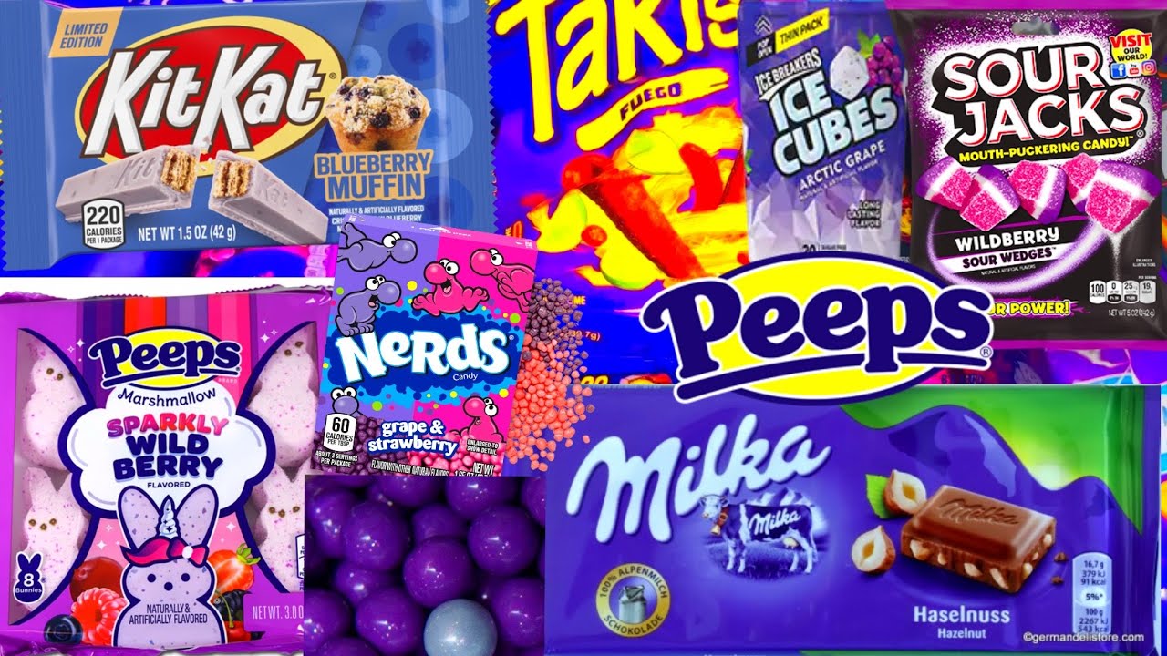 NEW PURPLE SNACKS Fruit Snacks MILKA Chocolate Protein Bar Cookies ...