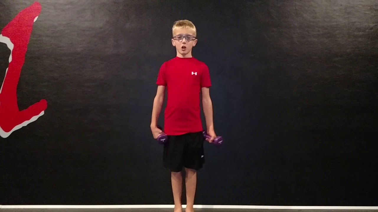 Kids Training Bicep curls with DBs - YouTube