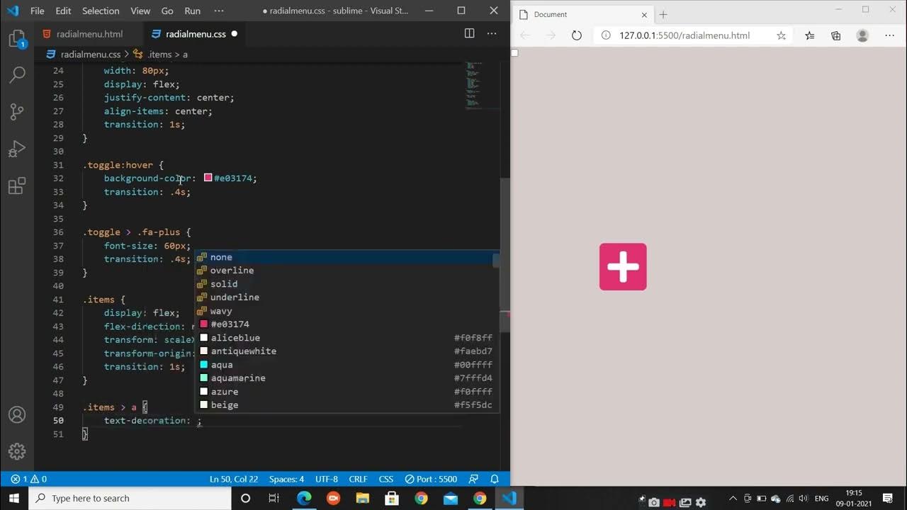 Fabulous Radial Menu Using Html Css And Js Youtube
