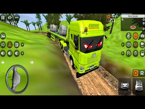  Truk trailer lewat jalan sempit