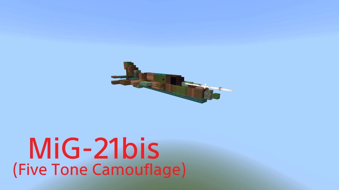 How To Build The MiG-21bis (Five-Tone Camouflage) In Minecraft (1.5:1 ...