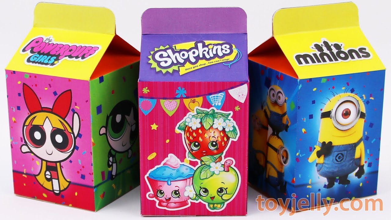 Unboxing Handmade Milk Carton Toys Powerpuff Girls Shopkins Minions ...