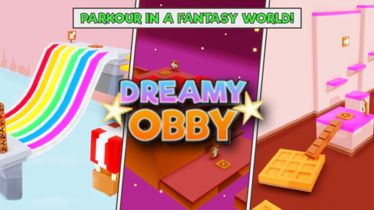 ESCAPE THE DREAM OBBY 🍭 Mega Easy Parkour ! Full Walkthrough - YouTube