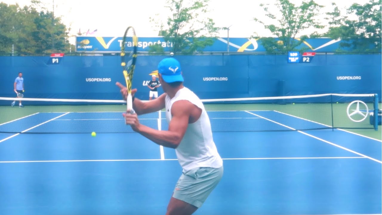 Rafael Nadal Training Court Level View - ATP Tennis Practice - YouTube