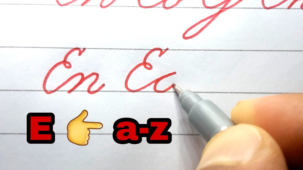 How to connect capital (uppercase) letter E to all letters - YouTube