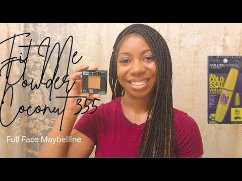 Maybelline Fit Me Powder Coconut 355 || Volum' Express Colossal Mascara ...