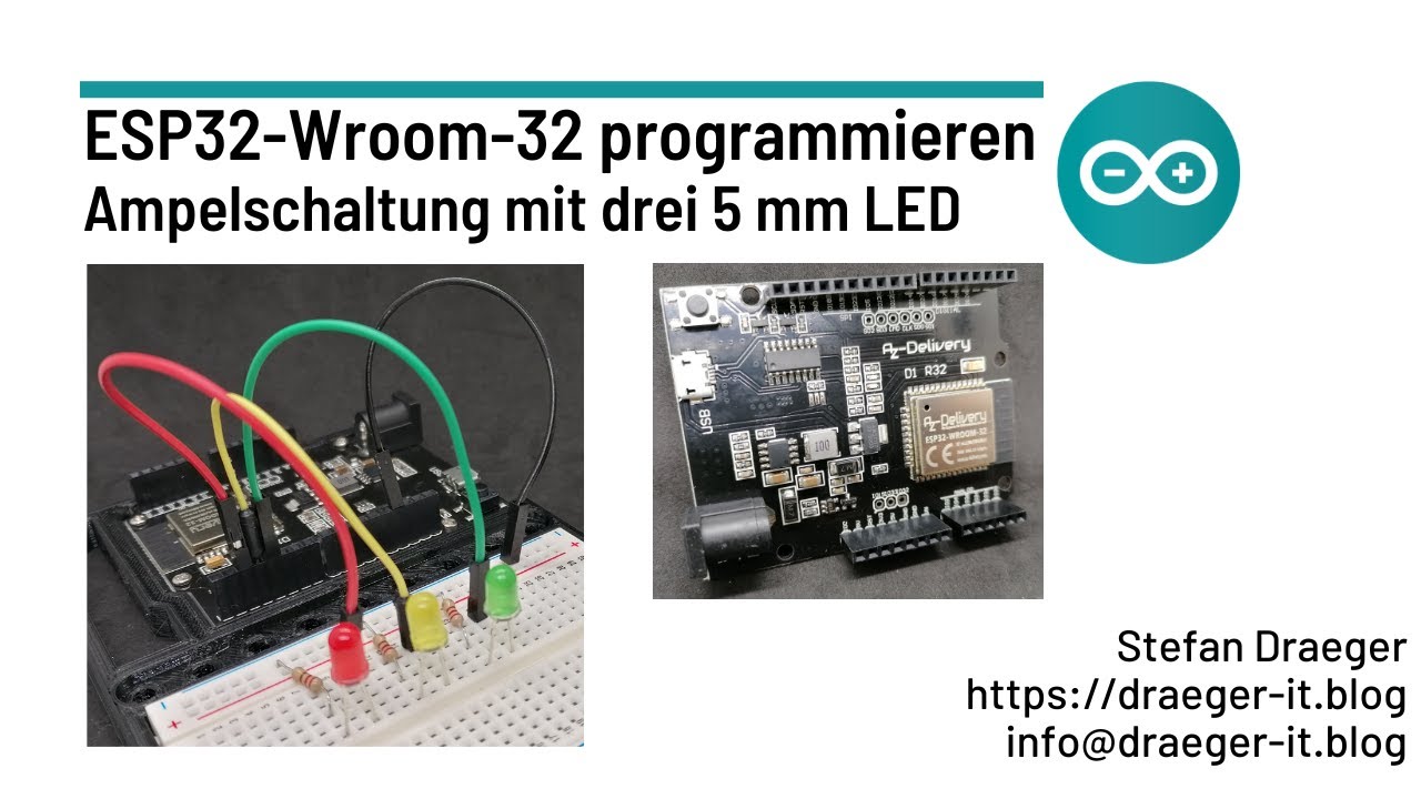 ESP32 programmieren - eine Ampelschaltung - YouTube