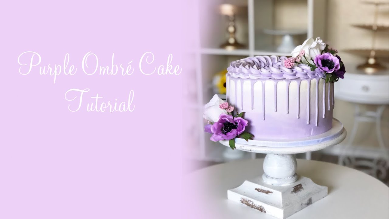 Purple ombré cake tutorial - YouTube