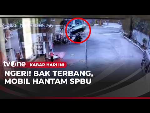 Detik-detik Mobil Terbalik di SPBU Sragen | Kabar Hari Ini