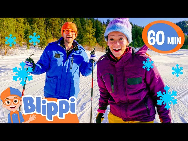Blippi and Meekah go Skiing in the Plain Valley Trails! | Winter and ...