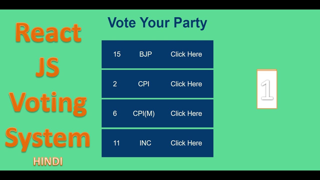 React Js Tutorial Voting System Part 1 Youtube 6548