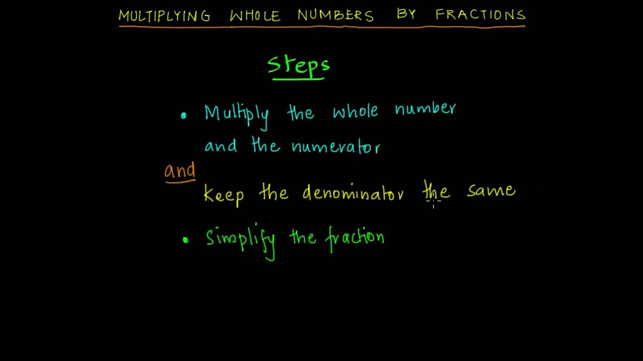 Multiplying whole number by a fraction - YouTube