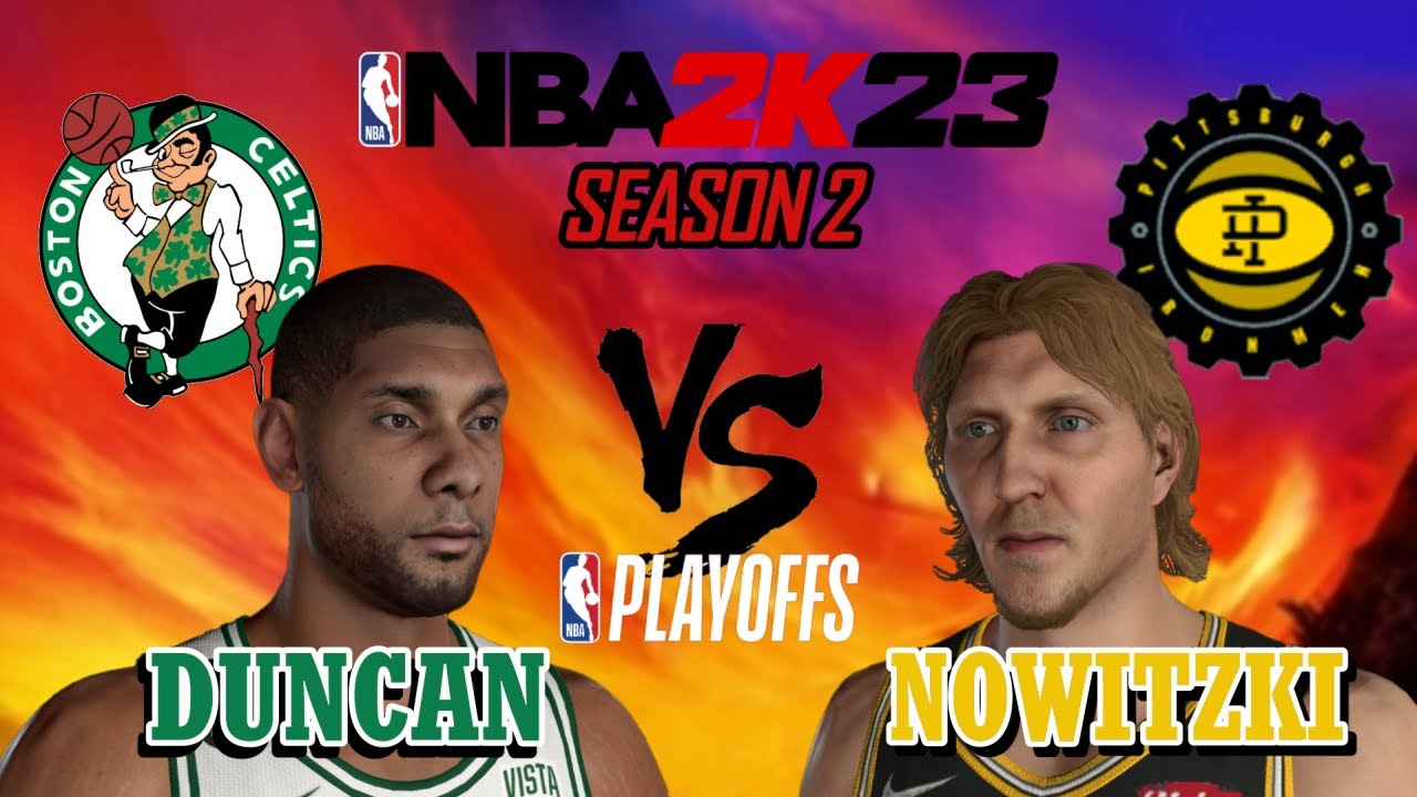 Tim Duncan vs Dirk Nowitzki - Boston Celtics vs Pittsburgh Ironmen ...