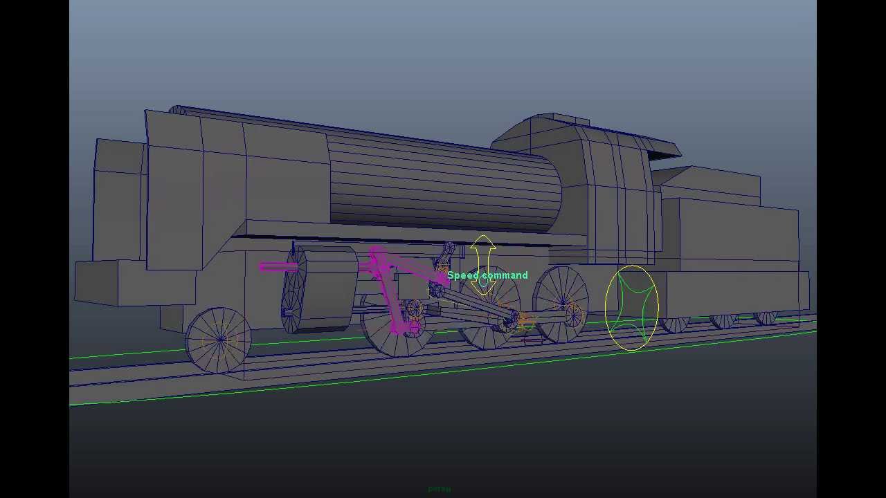 locomotive rig and anim WIP - YouTube
