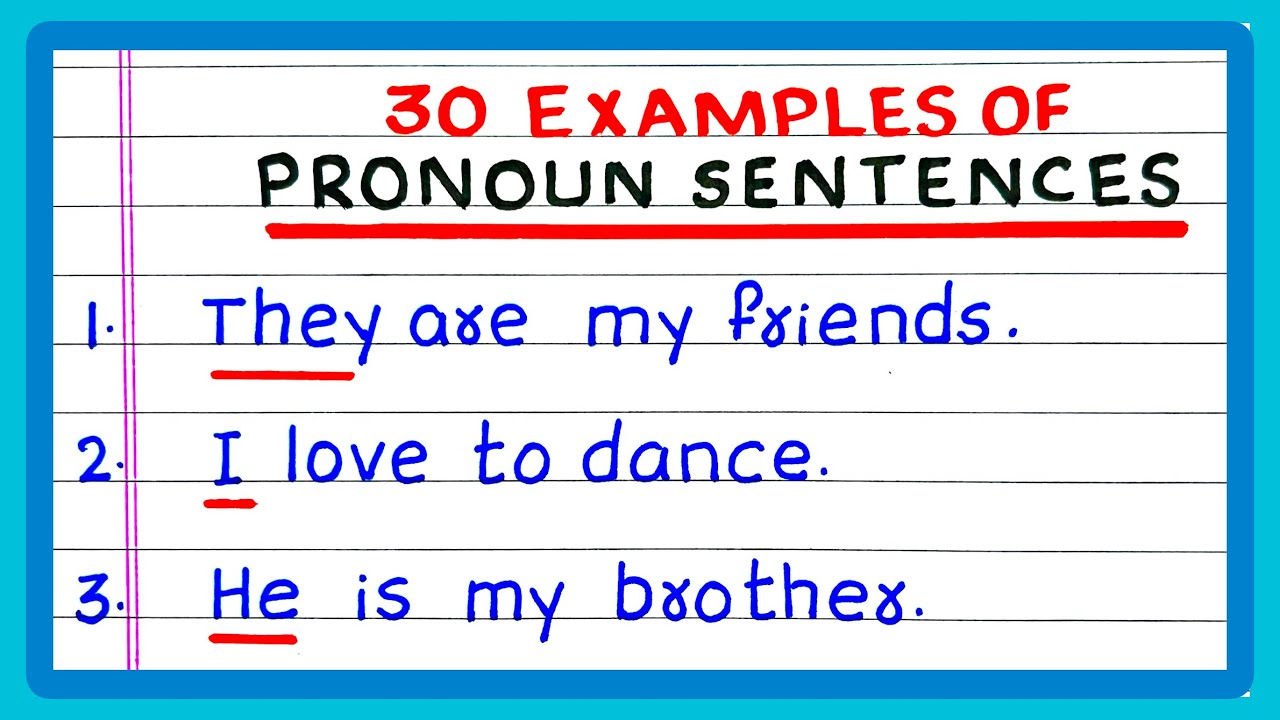 PRONOUN SENTENCES | 5 | 10 | 20 | 30 PRONOUN SENTENCES | IN ENGLISH ...
