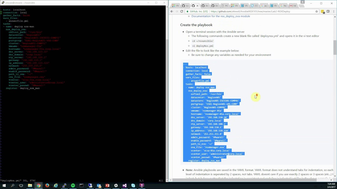 AnsibleNsx Deploy NSX Manager - YouTube