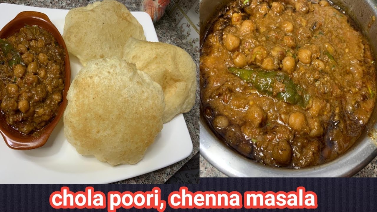 Chola Poori And Chenna Masala Recipe in Tamil | Chole Bhature Recipe ...