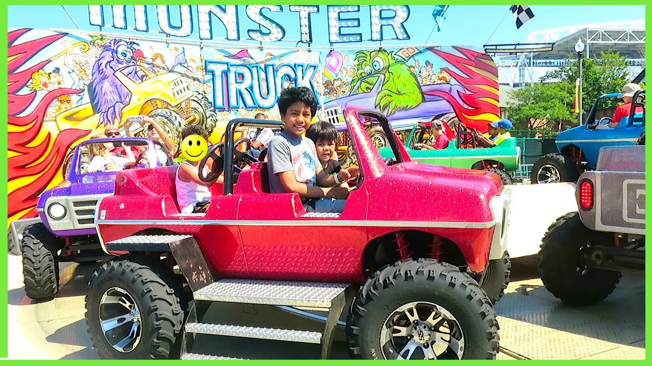 Outdoor Amusement Park Rides for kids Family fun with Troy - YouTube