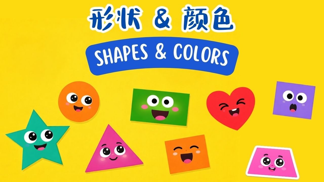 Learn shapes & colors in Chinese 🟨 🩷⭐️ Interactive lessons for Kids ...