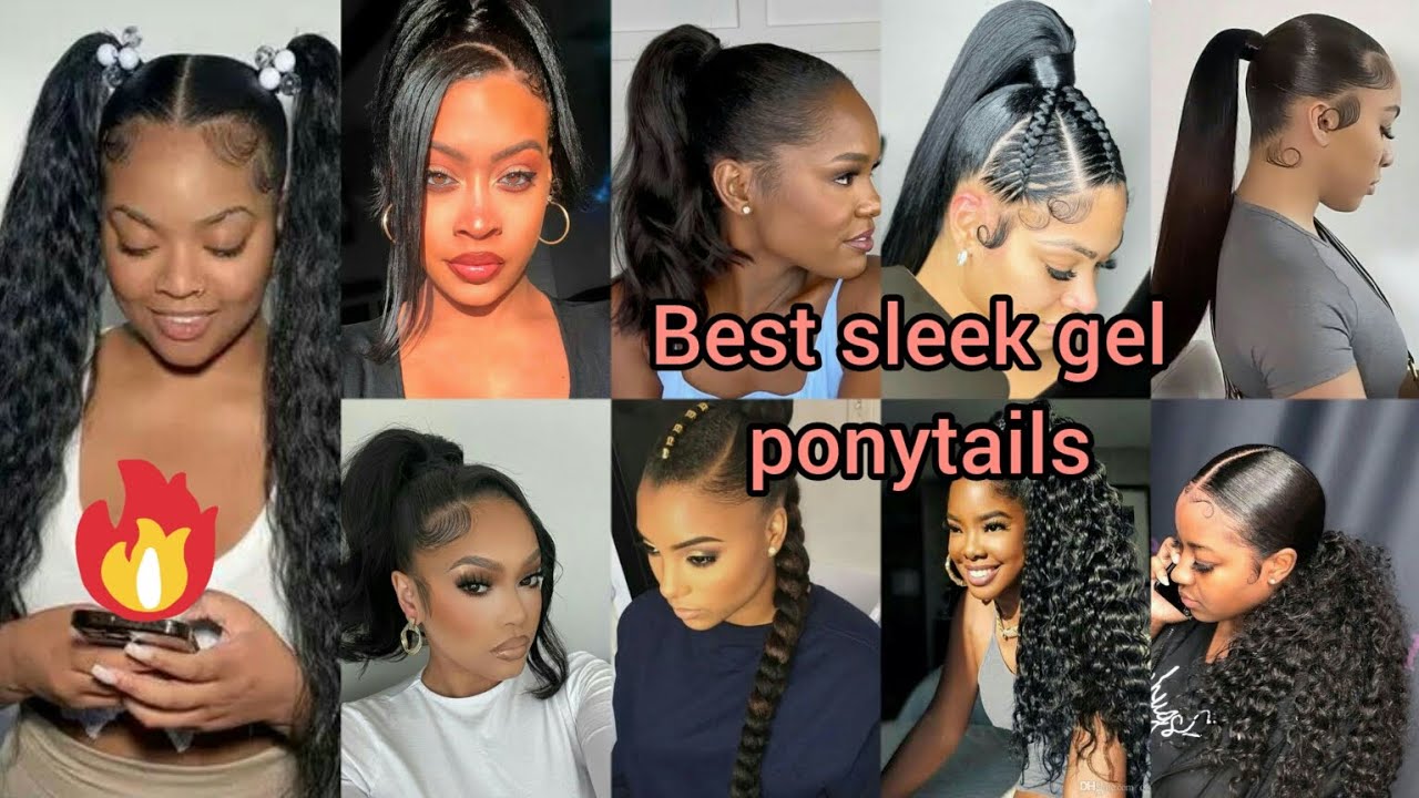 Best sleek gel ponytail hairstyles for ladies | Braided ponytail Styles ...