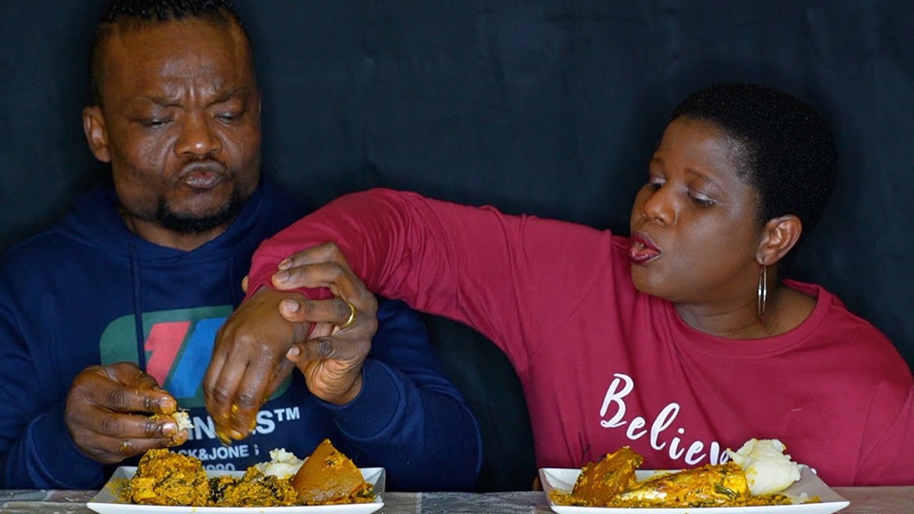 Intense Mouth Smacking ASMR POUNDO YAM AND EGUSI SOUP AFRICAN FOOD ...
