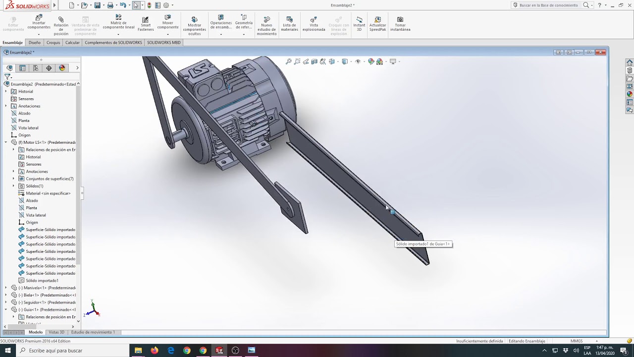Ensamble Biela Manivela en Solidworks - YouTube