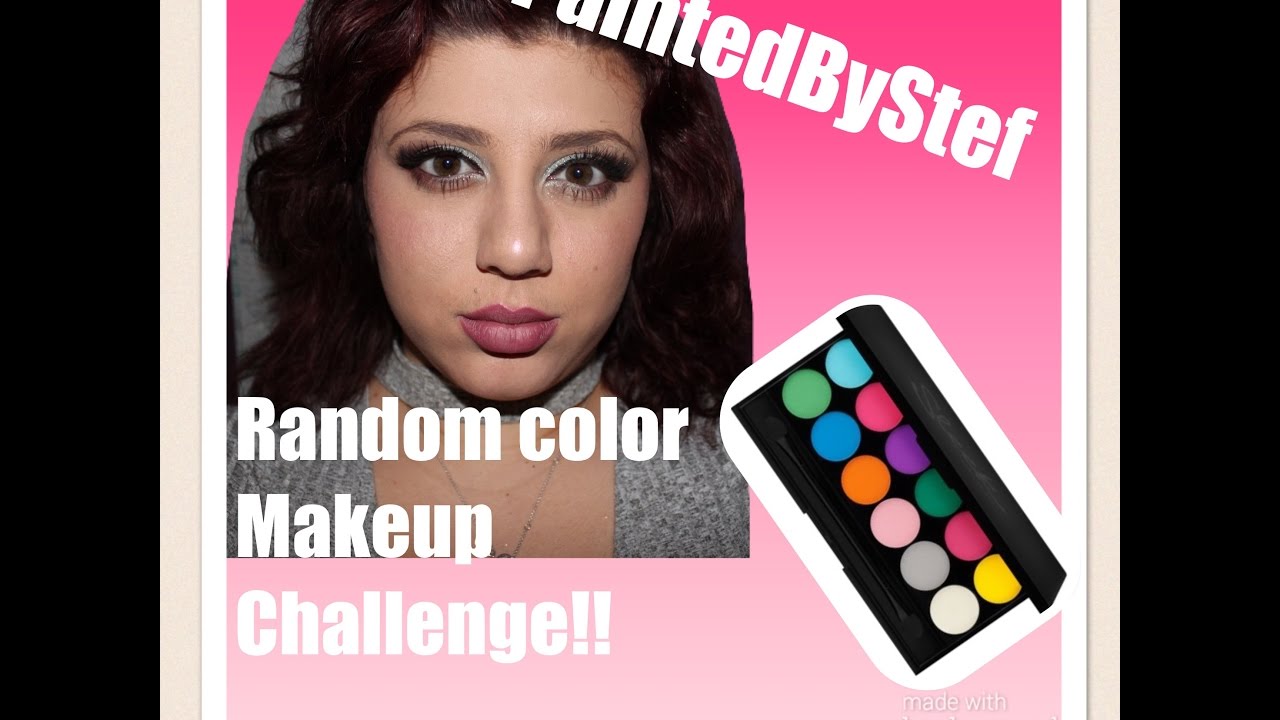 Random Color Makeup Challenge! | PaintedByStef | - YouTube