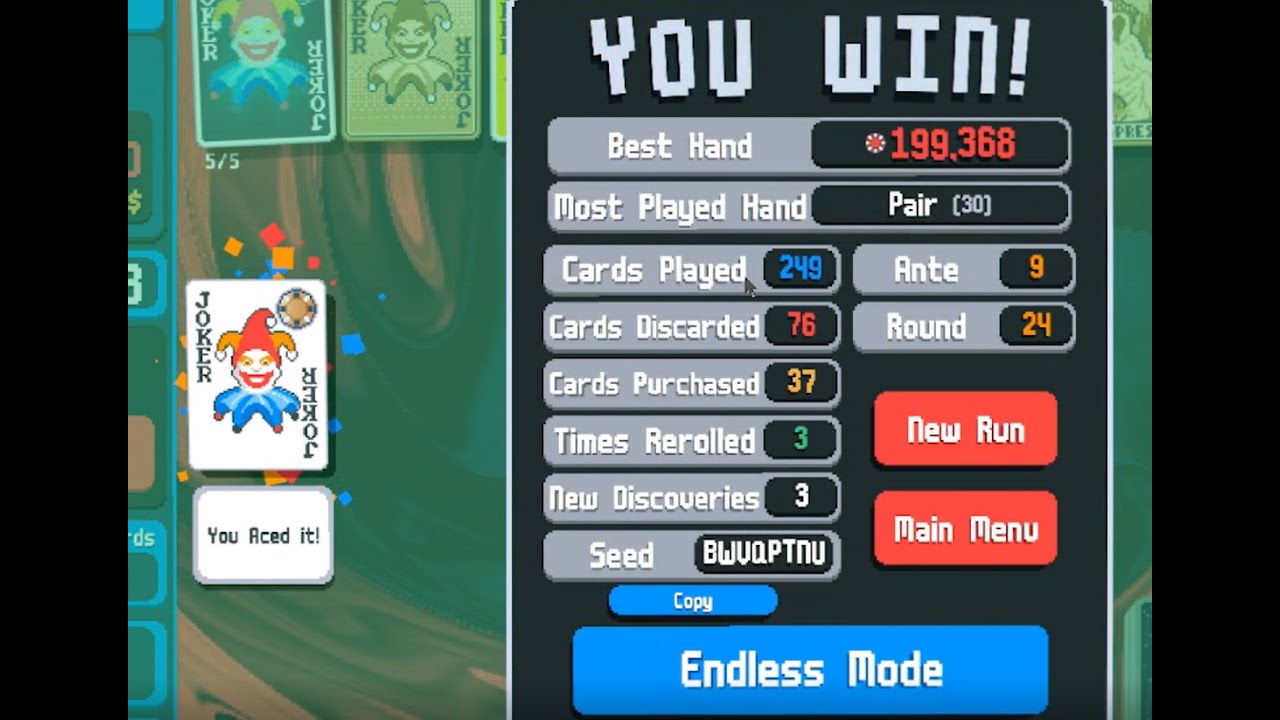 Zodiac Deck Purple Stake Win - Balatro - YouTube