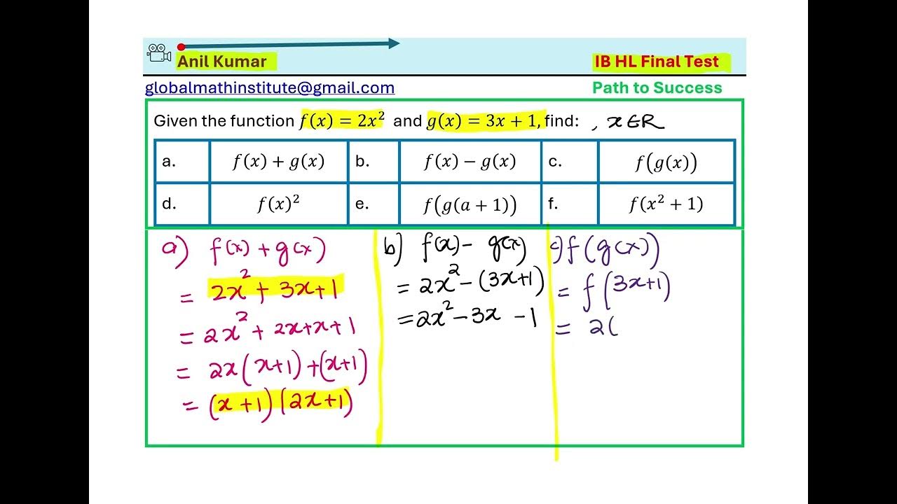 Combination and Composition of Functions Clear Concept with 6 Examples ...